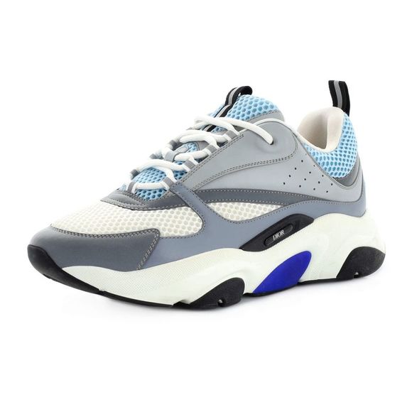Dior | Shoes | Christian Dior Mens B22 Sneakers Leather And Mesh Blue ...
